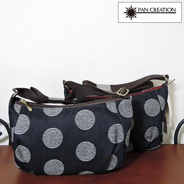 デニムバッグ ショルダーバッグ ポシェット ドット柄 PAN CREATION