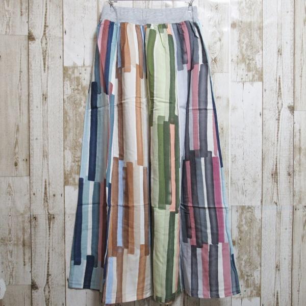 フレアスカート ロング丈 ウエストゴム ペイント柄 patterntorso レディース スカート ロングスカート 春夏 パターントルソー ...