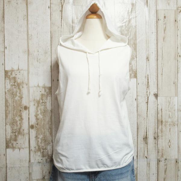 パーカー ノースリーブ フード付き プルオーバー トップス 無地 ベスト オフホワイト :tk012:ROVEL - 通販 - Yahoo!ショッピング