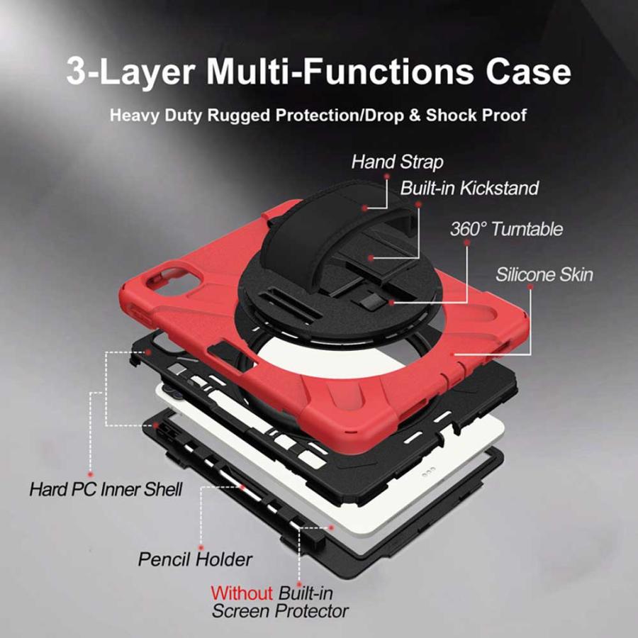 アイパッドプロ / 11インチ iPad Pro M5 M4 保護ケース ショルダーベルト付 スタンド機能 ペン収納付ケース フルプロテクトケース : Royal-Monster - 通販 ...