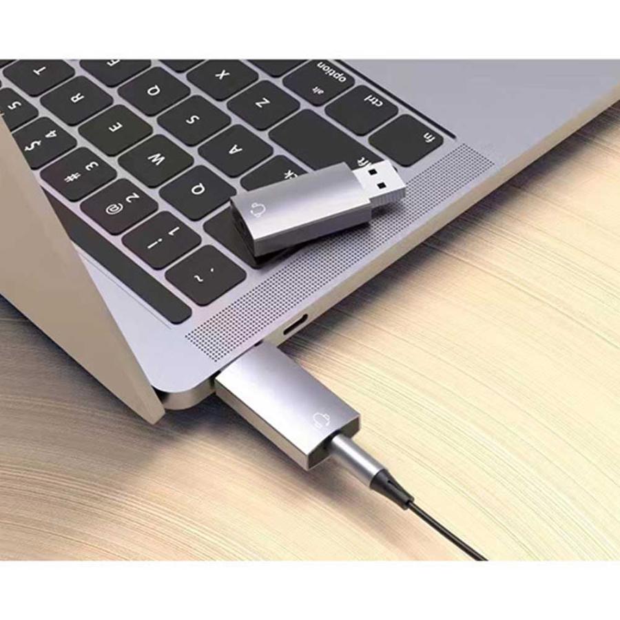 USB 3.5-mm変換アダプタ直挿型外付けサウンドカードTRRS 4極マイク・ヘッドホン端子一体化適用PS 5/PS 4/MacBook/Windows PC/Linux 送料無料 ...