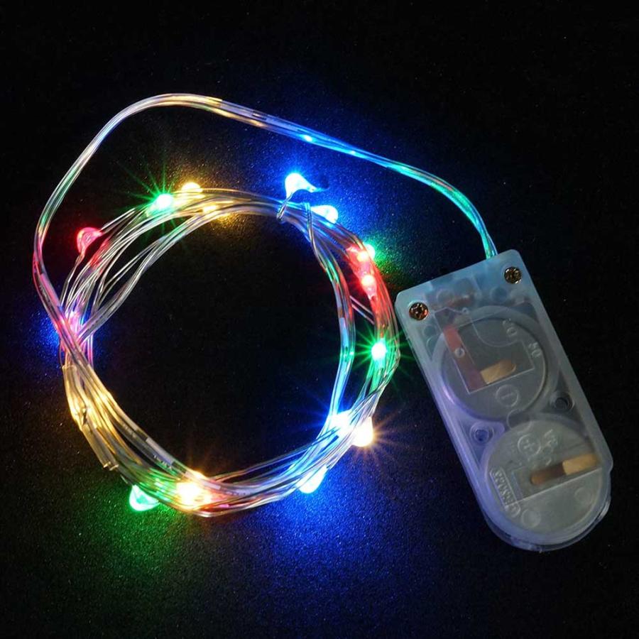 1m 10LED イルミネーションライト LED 防水 ボタン電池式 柔軟 自由自在 装飾 電飾 クリスマス パーティー 結婚式 ガーデンライト 屋外 屋内 : Royal-Monster ...