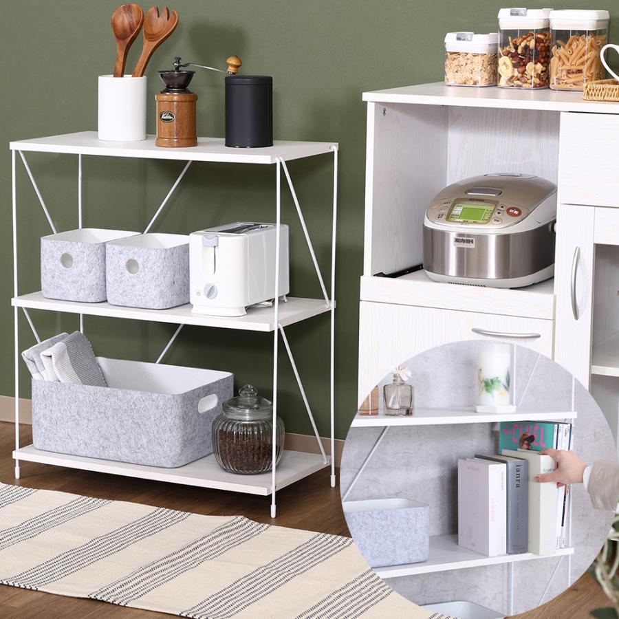 不二貿易 オープンラック 3段 60cm幅 EZBO | ラック 収納 ブラウン 茶 木目調 ブラック 黒 白 ホワイト シンプル グレー 灰色 おしゃれ オープンシ : ロイヤル通販 ...