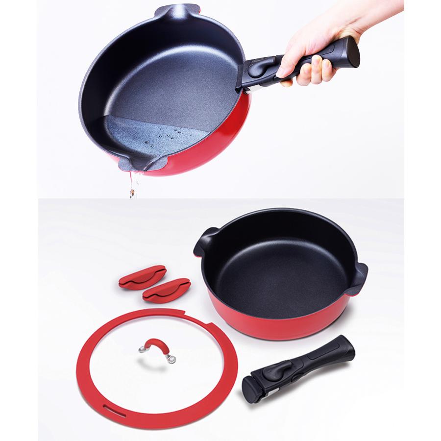 鍋 フライパン 2WAY マルチパン 24cm IH対応 レッド RB-1721 ToMay 和平フレイズ | 両手鍋 卓上鍋 片手鍋 炒め鍋 深型フライパン 取っ手が :D843:ロイヤル ...