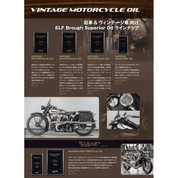 elf elf(エルフ) バイク用ギアオイル VINTAGE GEARBOX OIL 80W-90 1L 208062 (ブラフ シューぺリア ...