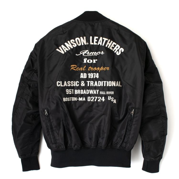 VANSON 【在庫あり 即納】3XLサイズ バンソン VANSONナイロン MA-1 ジャケット SVS2303S ブラック 3XL 【3シーズン対応】 : rpskショッピング - 通販 ...