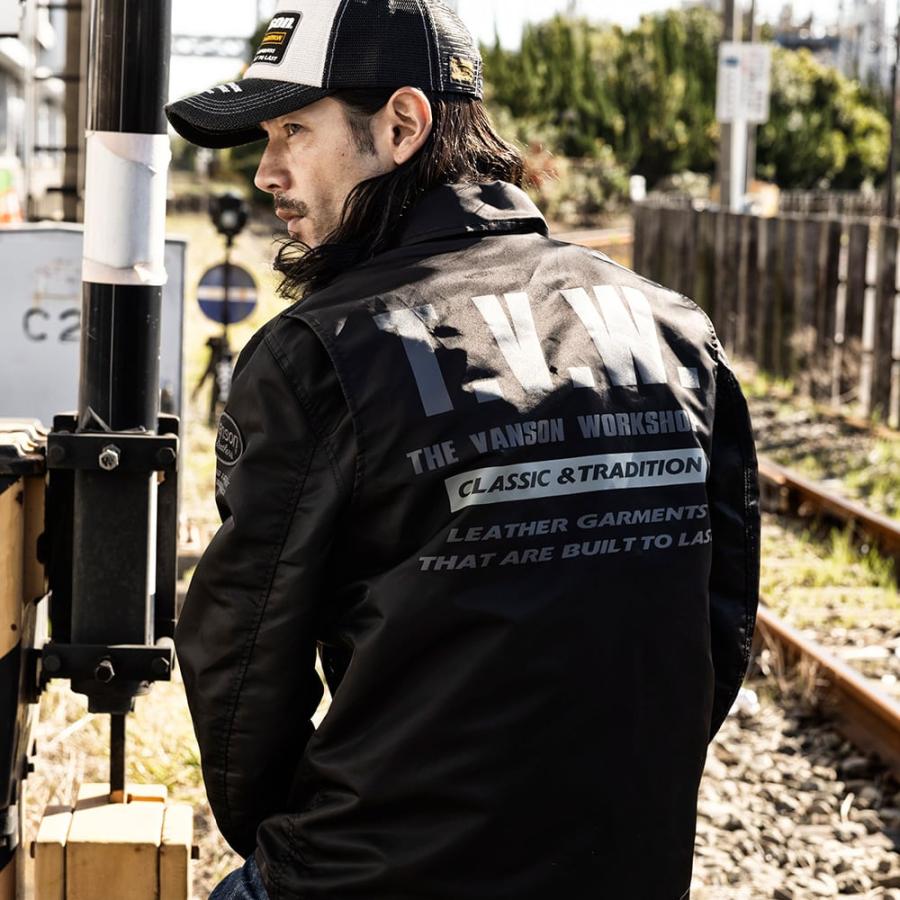 VANSON（バンソン） 【在庫あり 即納】VANSON Lサイズ SVS2505S コーチジャケット ブラック : rpskショッピング - 通販 - Yahoo!ショッピング