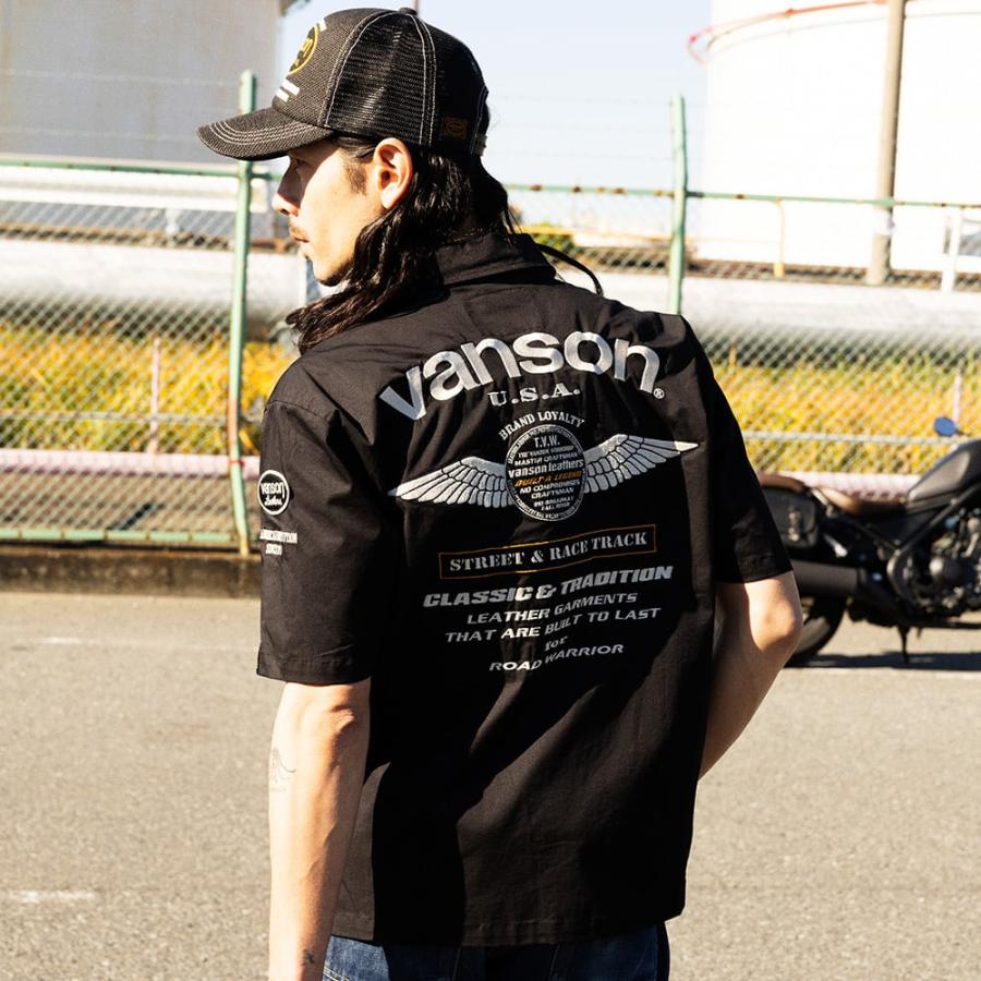 VANSON Mサイズ SVS2506S ワークシャツ ブラック/アイボリー 【2025春夏モデル】 : rpskショッピング - 通販 - Yahoo!ショッピング