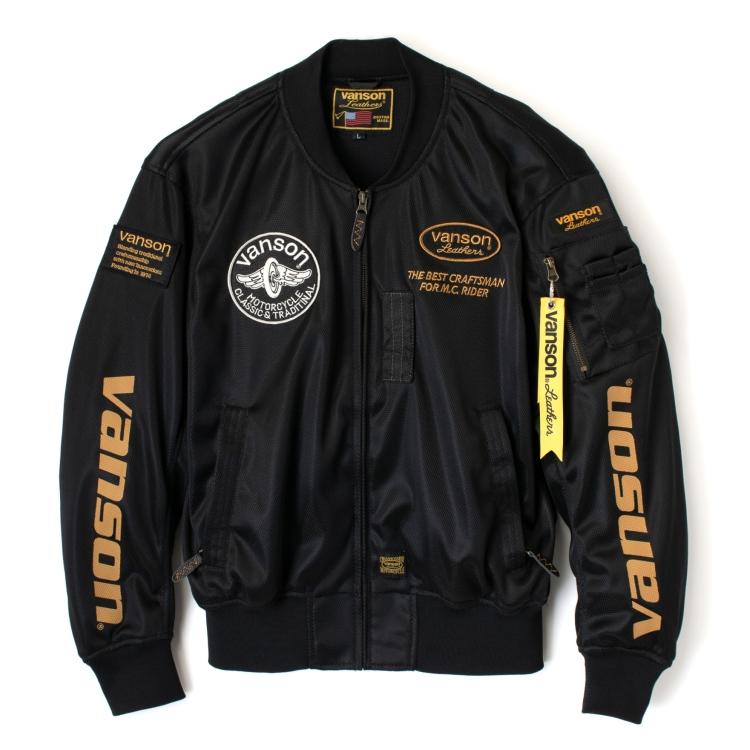 VANSON 【在庫あり 残りわずか】VANSON Lサイズ バンソン メッシュ MA-1 ジャケット TVS2301S ブラック/イエロー L (春夏モデル) : rpskショッピング ...