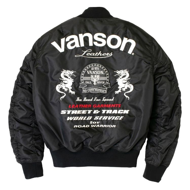 VANSON 【在庫あり 即納】VANSON バンソン Mサイズ TVS2408W MA-1 ジャケット ブラック/アイボリー (秋冬モデル) : rpskショッピング - 通販 ...