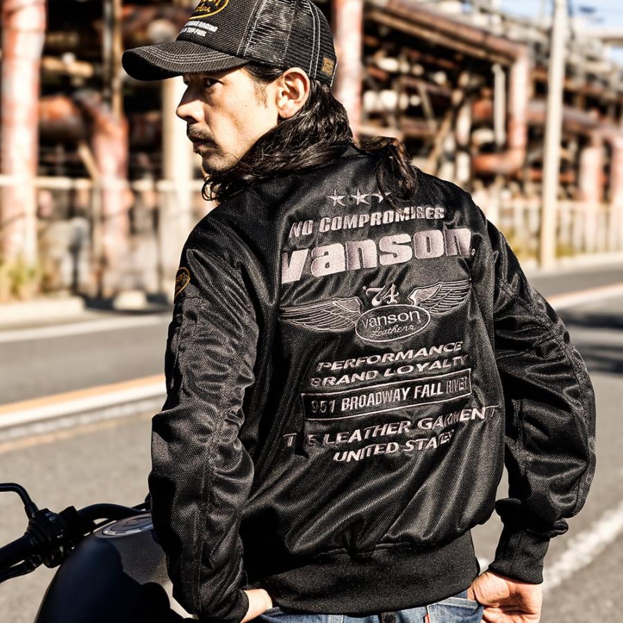VANSON 【在庫あり 即納】VANSON バンソン 3XLサイズ TVS2501S メッシュMA-1ジャケット BK/ガンメタ 【2025春夏モデル】ストレッチ素材 : rpsk ...
