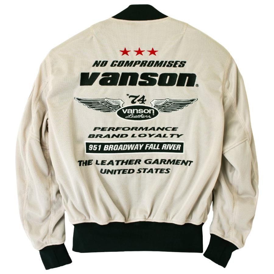 VANSON 3XLサイズ TVS2501S メッシュMA-1ジャケット アイボリー/ブラック 【2025春夏モデル】 ストレッチ素材 : rpskショッピング - 通販 - Yahoo!ショッピング
