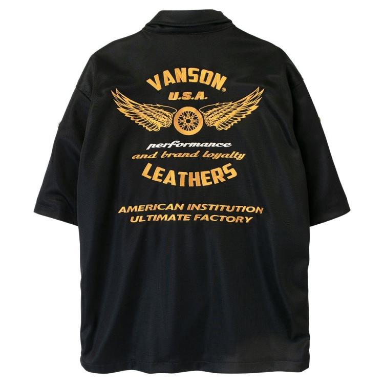 VANSON 【在庫あり 即納】VANSON バンソン Mサイズ TVS2505S メッシュワークシャツ BK/イエロー 【2025春夏モデル】ストレッチ : rpskショッピング - 通販 ...