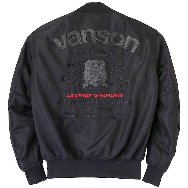 VANSON 【在庫あり 即納】Lサイズ バンソン VS24101S メッシュ MA-1 ジャケット BK/BK 着脱防風インナー装備 (3シーズン対応) : rpskショッピング - 通販 ...
