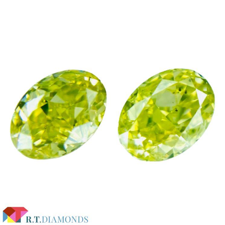 FANCY INTENSE GREENISH YELLOW 0.369ct＆0.424ct/OV/RT2176/CGL : R.T.Diamonds - 通販 - Yahoo!ショッピング