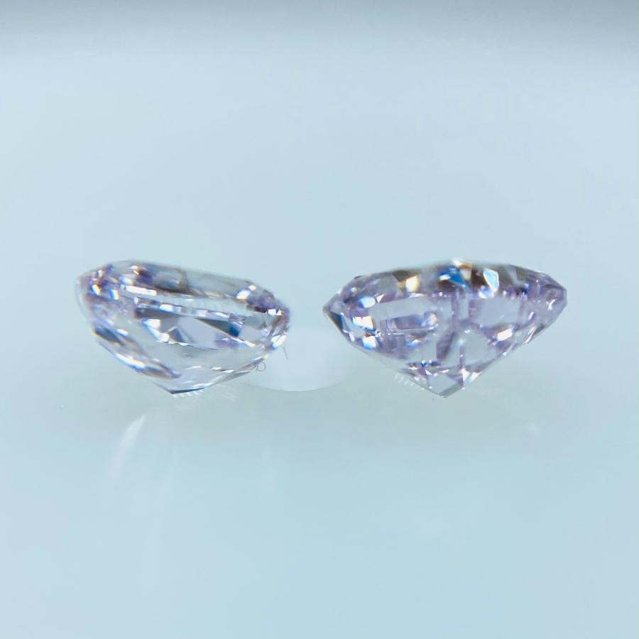 SET！FANCY PINK PURPLE/FANCY LIGHT PINK PURPLE 0.145ct/0.135ct OV/RT2470/CGL : rt2470 ...