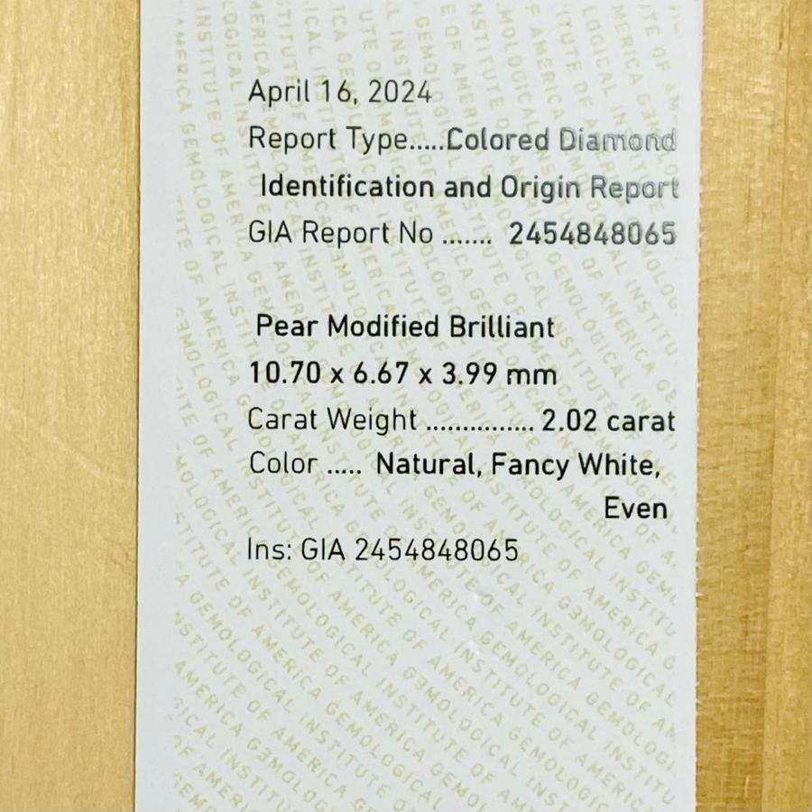 FANCY WHITE 2.02ct/PS/RT2720/GIA : rt2720 : RTDiamonds - 通販 - Yahoo!ショッピング