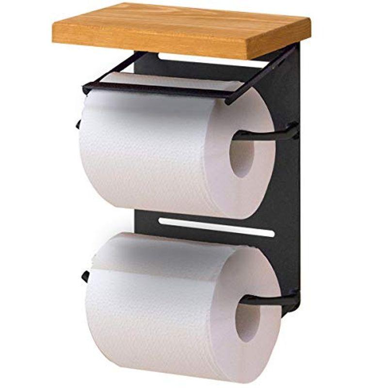 ottostyle.jp トイレットペーパーホルダー ダブル (2連縦型) / キャメル パイン材/オイル仕上げ 2個取付 天然木 棚 : Rtier-Shop - 通販 - Yahoo!ショッピング
