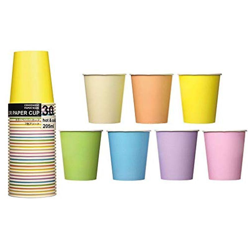 日本デキシー 紙コップ カラーアソートカップ 口径73×高さ80mm 205ml 30個 KHN307AC 国産 : Rtier-Shop - 通販 - Yahoo!ショッピング