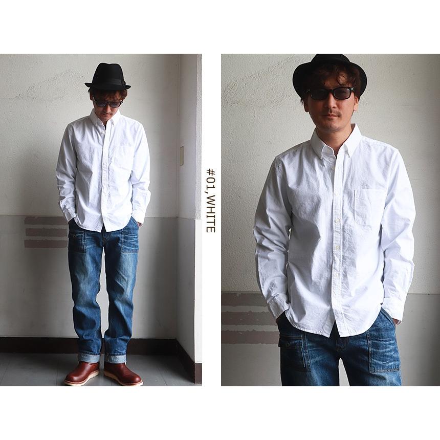 シャツ アメリカンオックスフォード ボタンダウンシャツ 長袖 白シャツ