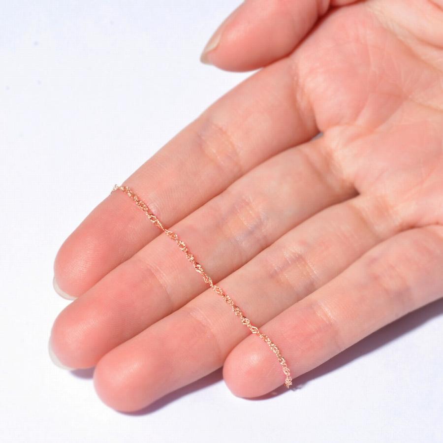 ブレスレット チェーン 10金 ピンクゴールド スクリューチェーン 幅1.2mm｜鎖 K10PG k10 10k 貴金属 ジュエリー レディース メンズ :k10pgcb-sw18:ジュエリー ...