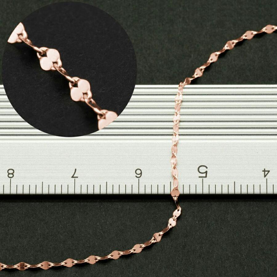 ネックレス チェーン 10金 ピンクゴールド ペタルチェーン 幅1.3mm｜鎖 K10PG k10 10k 貴金属 ジュエリー レディース メンズ : k10pgcn-ptl25f ...