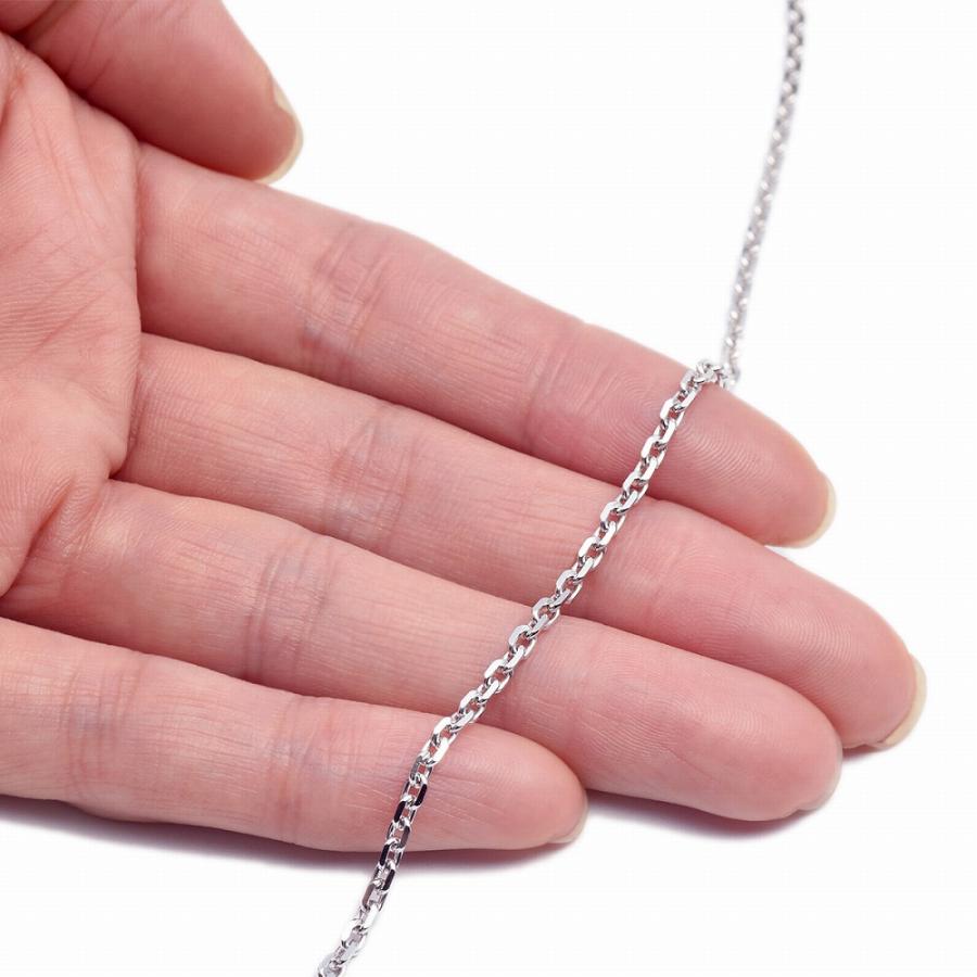 ネックレス チェーン 18金 ホワイトゴールド 4面カット小豆チェーン 幅2.3mm｜鎖 K18WG k18 18k 貴金属 ジュエリー レディース メンズ :k18wgcn-cl754c ...