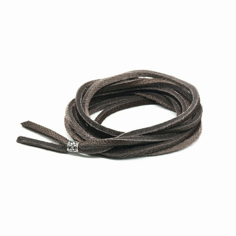 革紐 シカ紐 シルバー925 シルバービーズ付き鹿革ひも 平紐 幅3.0mm 長さ100cm チョコレート こげ茶色 鹿紐｜手芸用品 レザーコード 皮紐 : ジュエリー&ネックレス RUBBY ...
