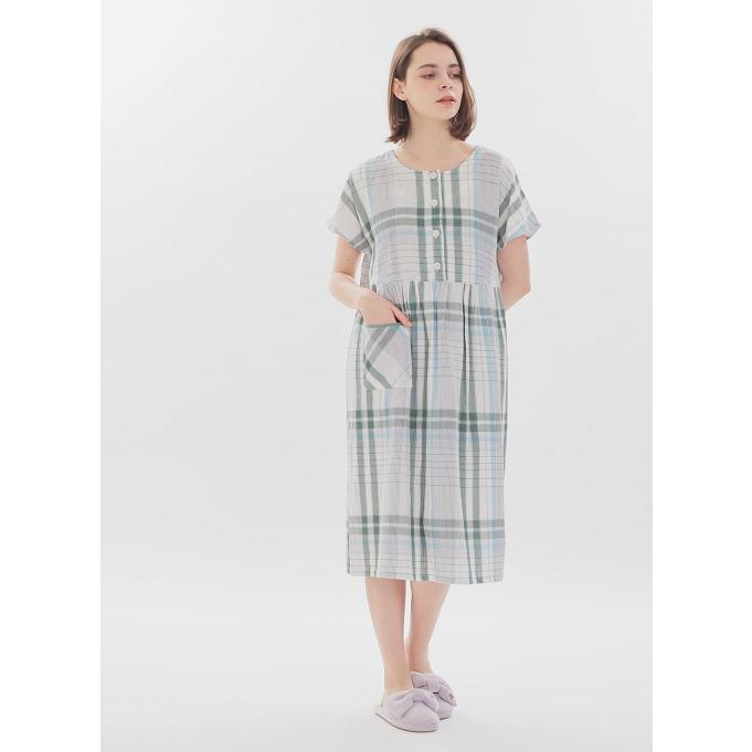 Narue ナルエー ワンピース ダブルガーゼ 綿100％ 半袖 夏 サマーチェック ブルー 42002 ルームウェア ホームワンピース スポットセール : ルブレ - 通販 - Yahoo ...