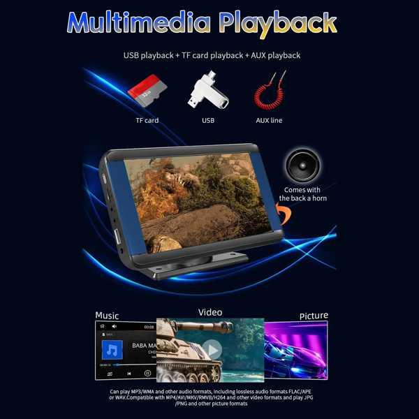 カーラジオ 7インチ MP5プレーヤー カーオーディオ ポータブル ディスプレイオーディオ ワイヤレス : Rufurunヤフー店 - 通販 - Yahoo!ショッピング