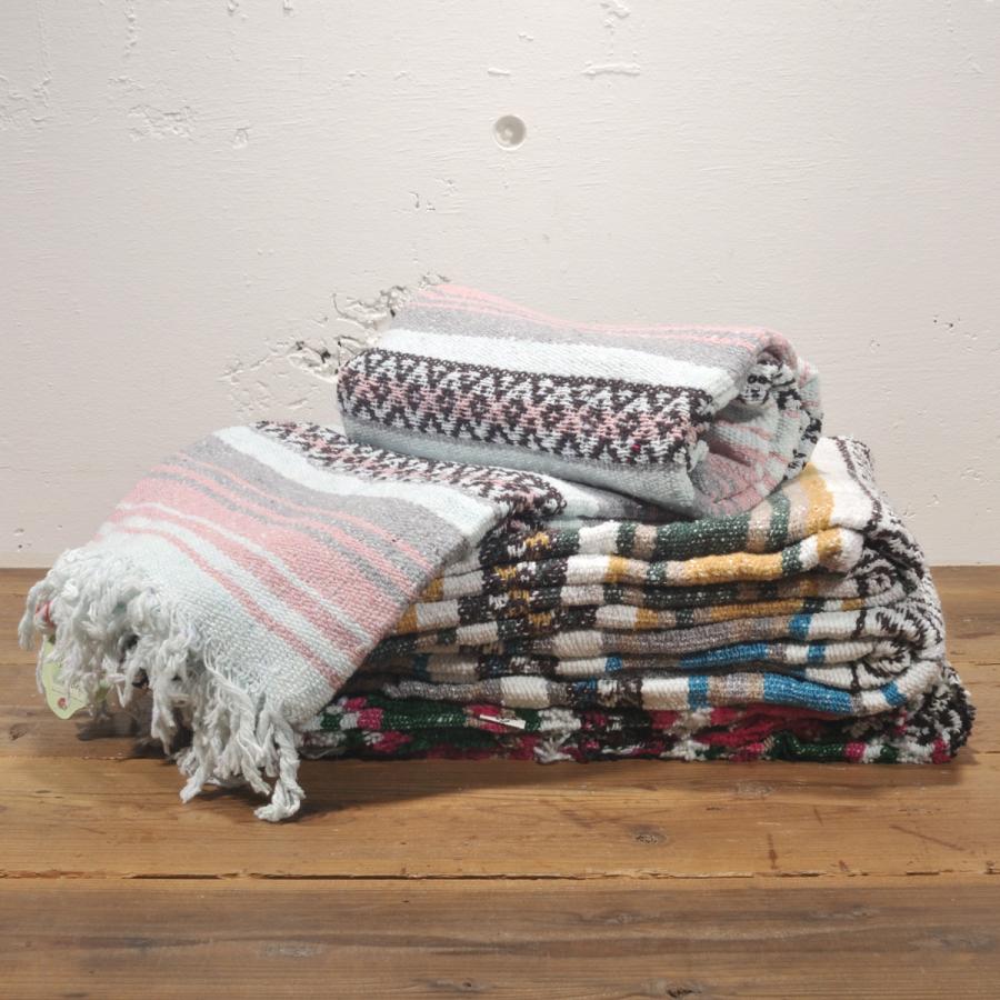 アースラグズ(EARTH RAGZ)メキシカン ラグ ブランケット キャンプ アウトドア ヨガ ストライプファルサ ラフエッジ[約195× ...