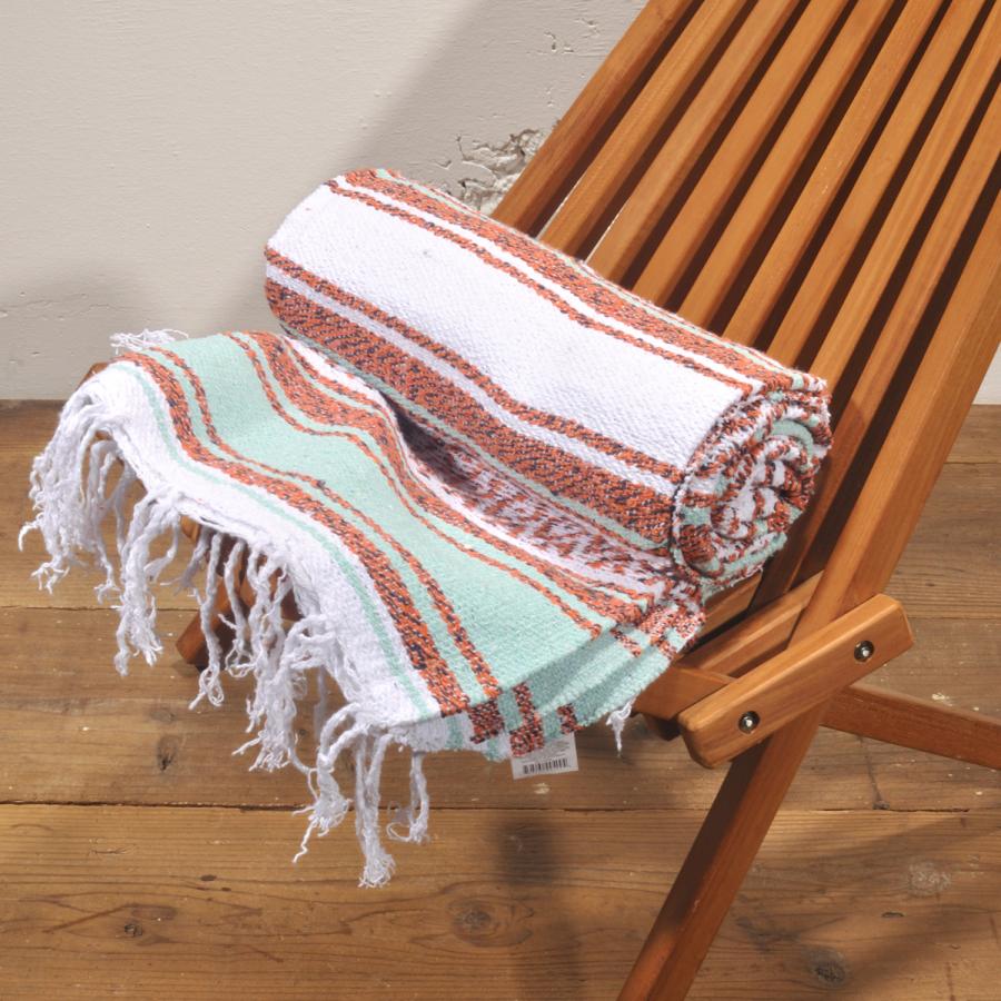 アースラグズ(EARTH RAGZ)メキシカン ラグ ブランケット キャンプ アウトドア ヨガ ストライプファルサ[約180×122cm ...