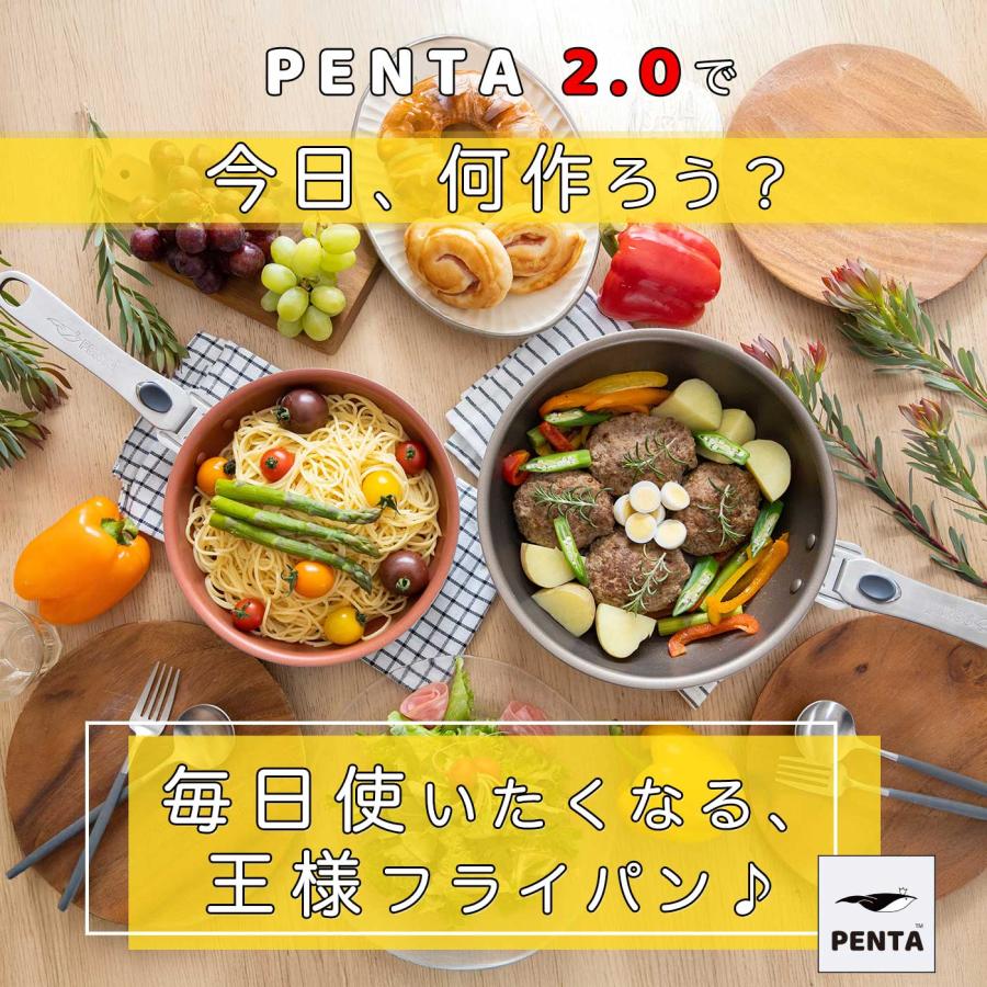 PENTA（キッチン） フライパン蓋セット 24cm深型 PFOAフリー PFOSフリー 王様フライパンPENTA 2.0 ペンタ 取っ手が取れる IH対応 ガス ブラックノワール 24cm× ...