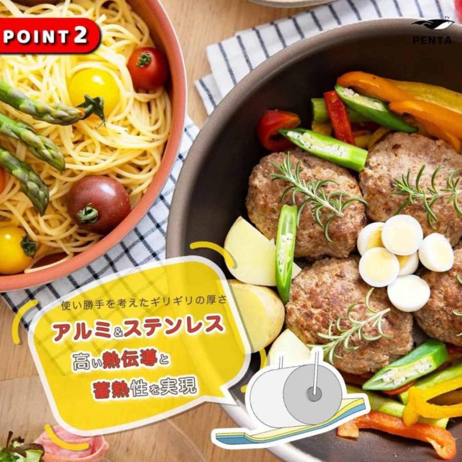 PENTA（キッチン） 王様フライパン PENTA ペンタ 2.0 フライパン ih PFOAフリー 日本製 燕三条 24cm IH ガス 24cm×5.3cm アンティックゴールド : 高級 ...