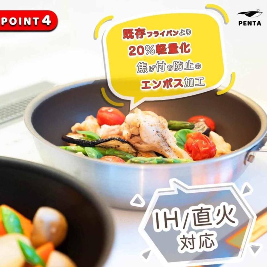 PENTA（キッチン） 王様フライパン PENTA ペンタ 2.0 フライパン ih PFOAフリー 日本製 燕三条 24cm IH ガス 24cm×5.3cm アンティックゴールド : 高級 ...