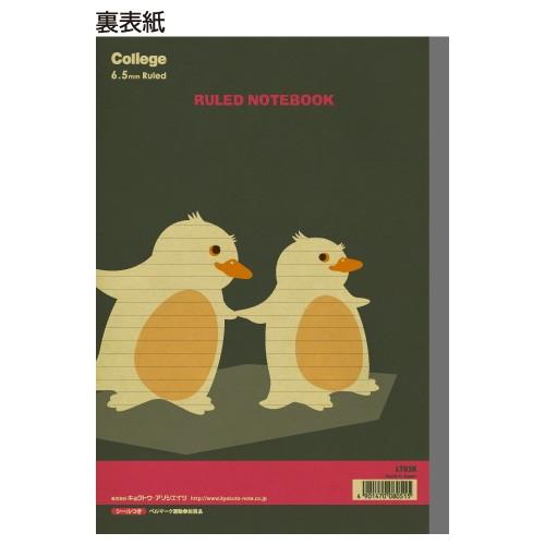 ≪セット販売≫【10冊パック】 College(カレッジ) ヨコノート 6.5mm罫 B5 ペンギン（ブラック・黒）キョクトウ／極東ノート ...