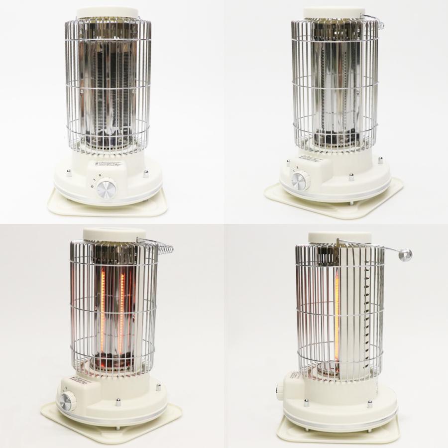 電気ストーブ レトロ 小型 遠赤外線 強弱2段階切替 軽量 おしゃれ かわいい ホワイト グレー : おしゃれ家具・インテリア Rumo ...