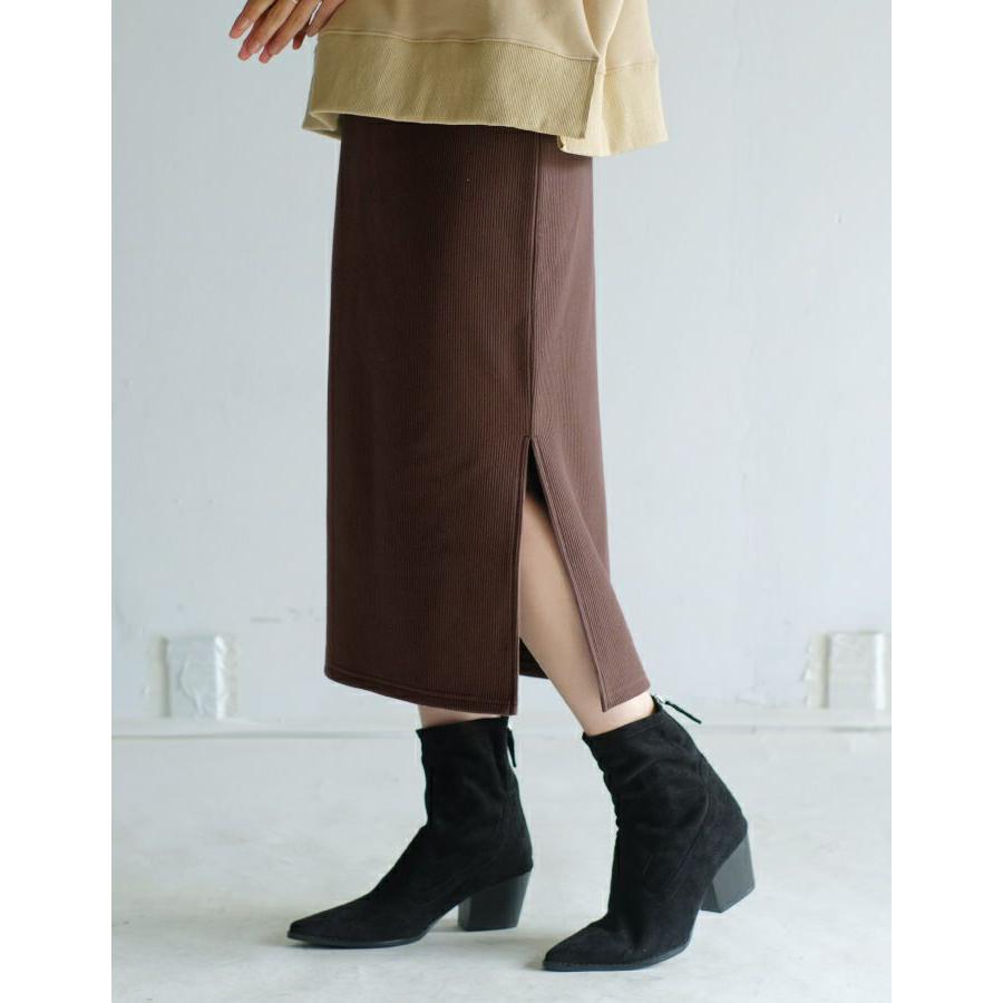 aquagarage スカート ボトムス 裏起毛 秋 冬 S M L LL 3L サイド aquagarage スカート ボトムス 裏起毛 秋 冬 S M L LL 3L サイド