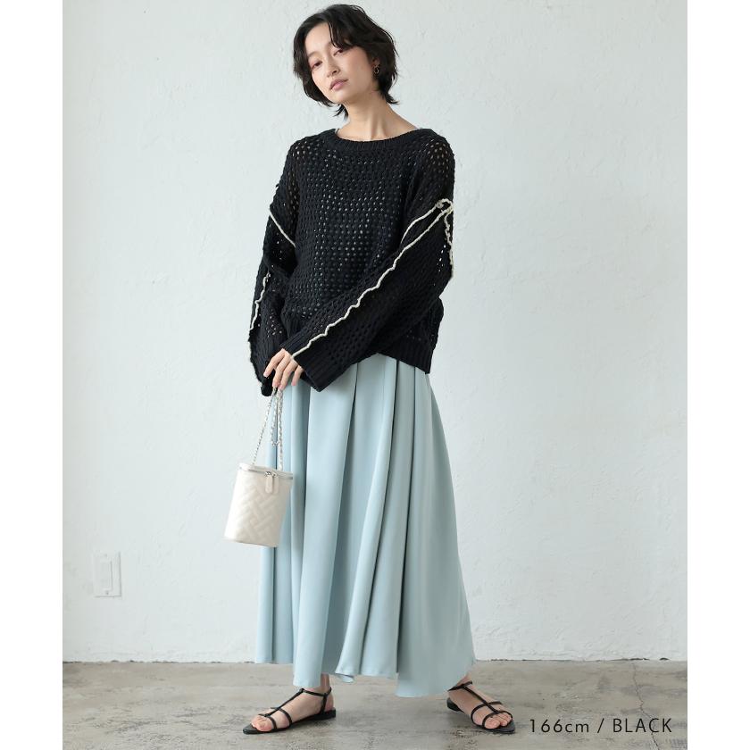 aquagarage メッシュメローニットトップス 春 秋 冬 M aquagarage メッシュメローニットトップス 春 秋 冬 M