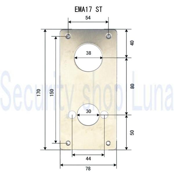 MIWA 美和ロック 補修用プレート（エスカッション） EMA17 ST 【在庫品】 : セキュリティショップ ルナ - 通販 - Yahoo!ショッピング