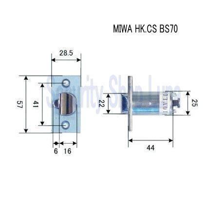 MIWA HK-CS （バックセット：70mm） 錠ケースのみ【在庫品】 : セキュリティショップ ルナ - 通販 - Yahoo!ショッピング