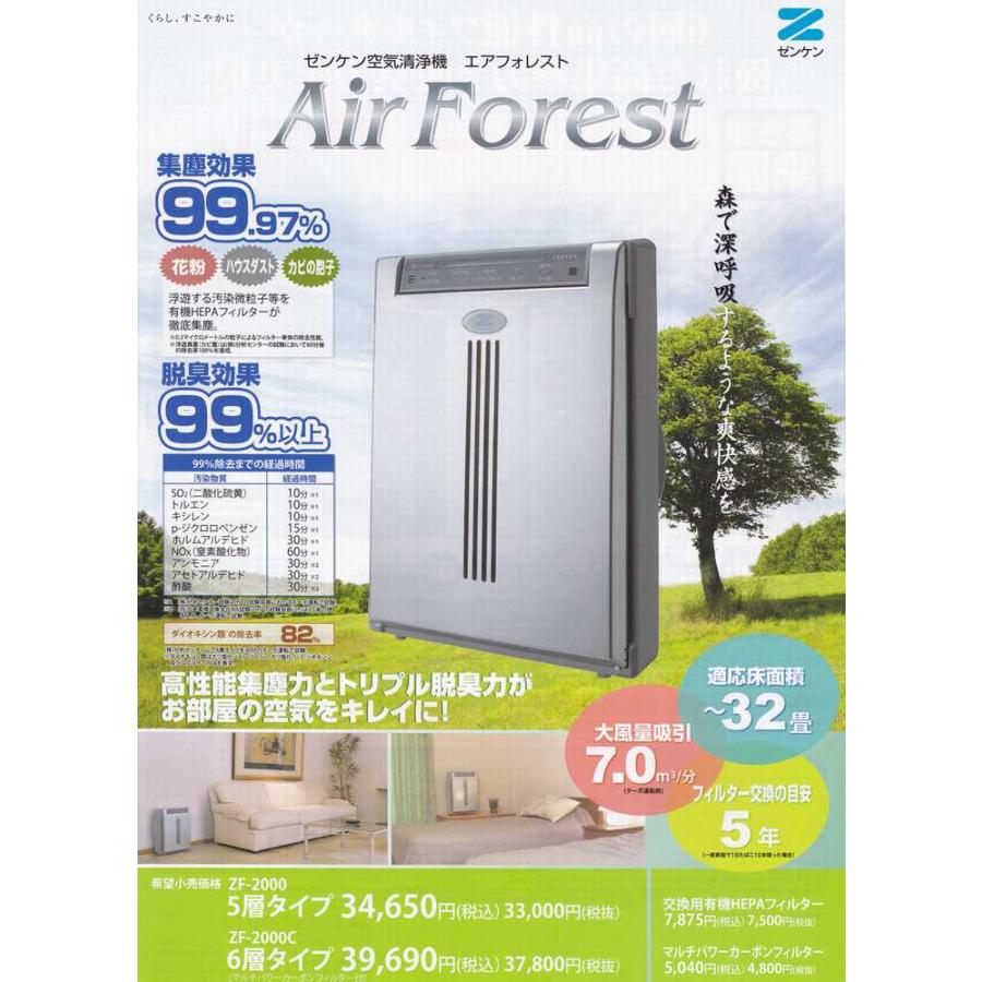 ゼンケン空気清浄機エアフォレストZF-2000・ZF-2100 交換用HEPA