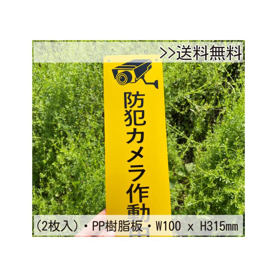【2枚入】送料無料 激安看板 『防犯カメラ作動中』PP板 約W100×H315ミリ 安全表示幕 注意喚起 注意案内看板 耐水 屋外対応 日本製 : SC看板工場 - 通販 - Yahoo!ショッピング