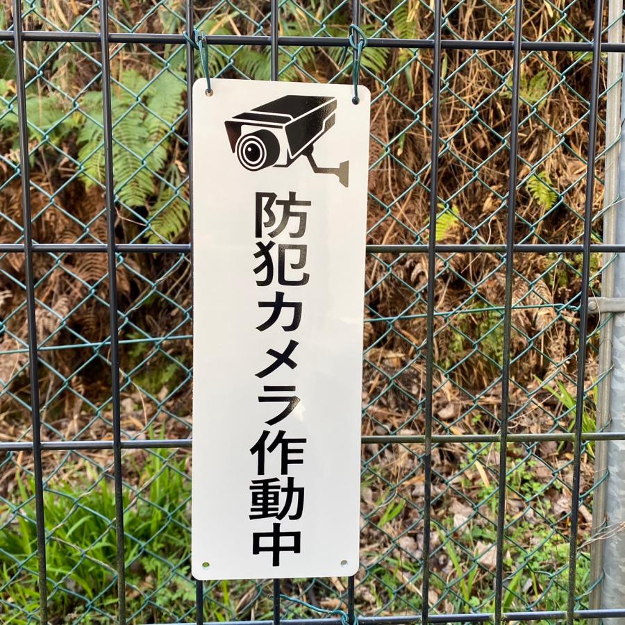 送料無料 激安看板 『防犯カメラ作動中』 約W100×H315ミリ 防犯標識 安全表示幕 サイン標識 耐水 屋外対応 3ミリ厚白アルミ樹脂複合板 プレート看板 : SC看板工場 - 通販 ...