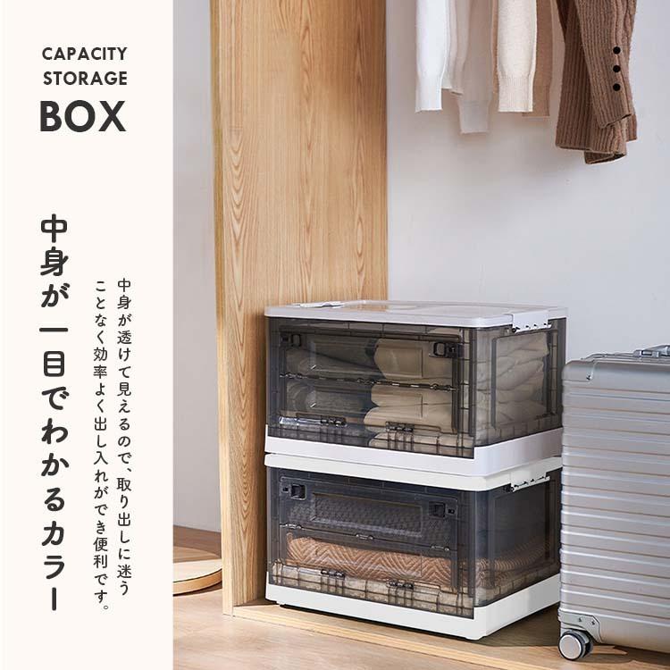 Rocotto 収納ボックス フタ付き 収納ケース 衣装ケース 2セット 56L 折りたたみ ストレージボックス 収納 ケース ボックス 透明 洋服 衣装 コンテナ 押し入れ : ラッシュ ...