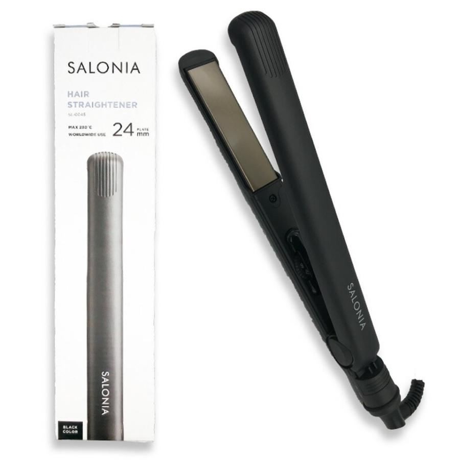 SALONIA サロニア ダブルイオン ストレートヘアアイロン ブラック 24mm SL-004 ヘアアイロン : RUSIONヤフー店 - 通販 - Yahoo!ショッピング