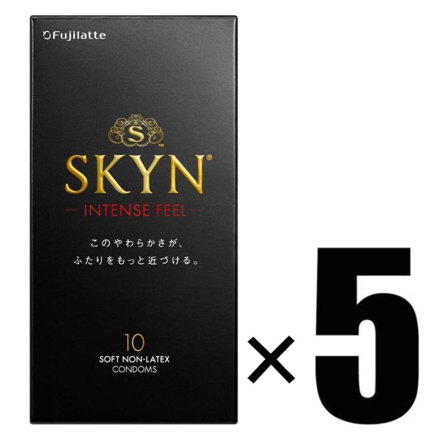 不二ラテックス 5個 SKYN Intense feel スキン インテンスフィール つぶつぶコンドーム 10個入×5 コンドーム 医療機器認証(承認)番号:22500BZX00486000 ...