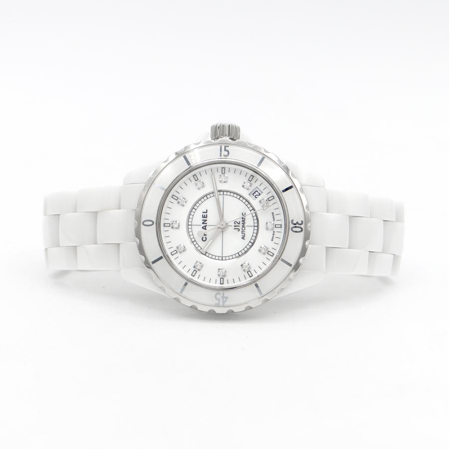 CHANEL 内部点検済 シャネル J12 H1629 12Pダイヤ 純正ダイヤモンド 200m防水 セラミック SS ステンレス メンズ ...