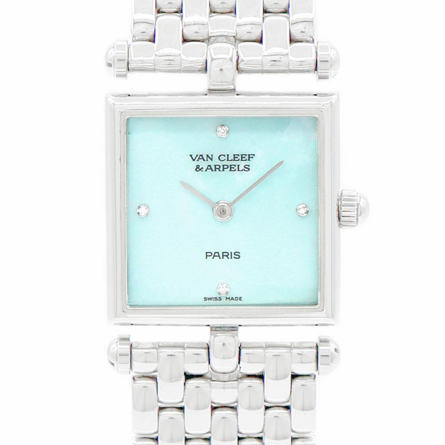 Van Cleef ＆ Arpels 電池交換済 VanCleef&Arpels ヴァンクリーフ＆アーペル クラシック 522642 ダイヤモンド 4Pダイヤ SS レディース クォーツ ...