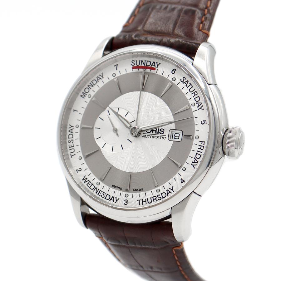 ORIS オリス アートリエ ビッグクラウン 7596 スモールセコンド ポインターデイト デイデイト シルバー メンズ 自動巻き ...